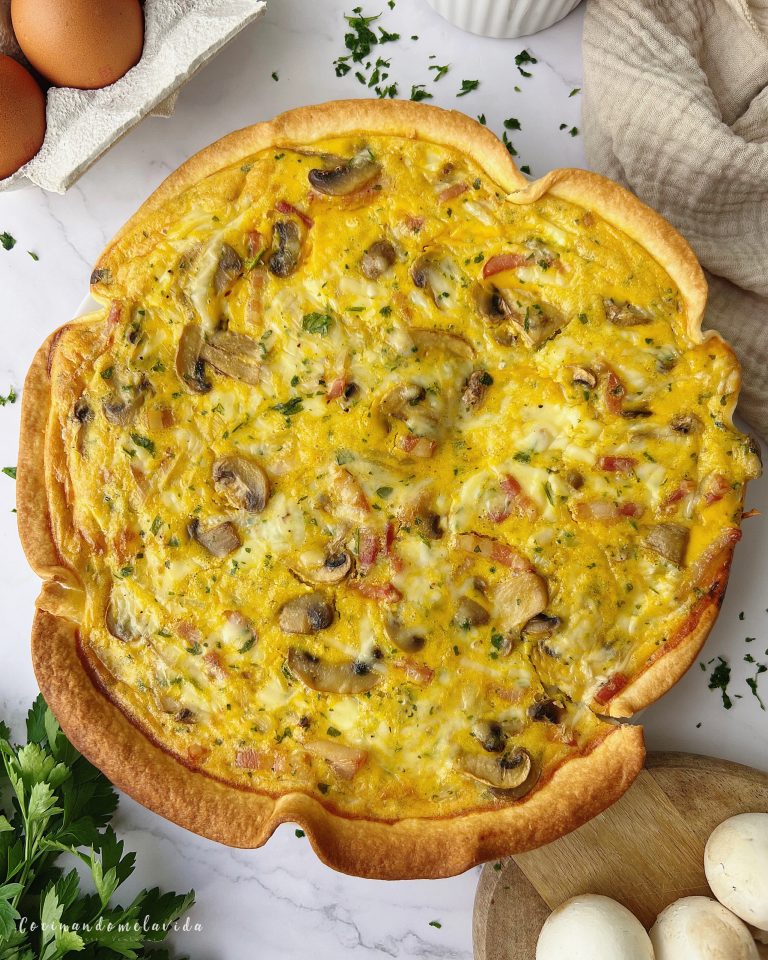 QUICHÉ CON BEICON Y CHAMPIÑONES